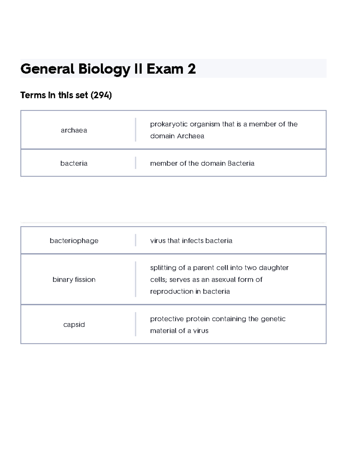 General Biology II Exam 2 Flashcards - Key Terms Overview - Studocu