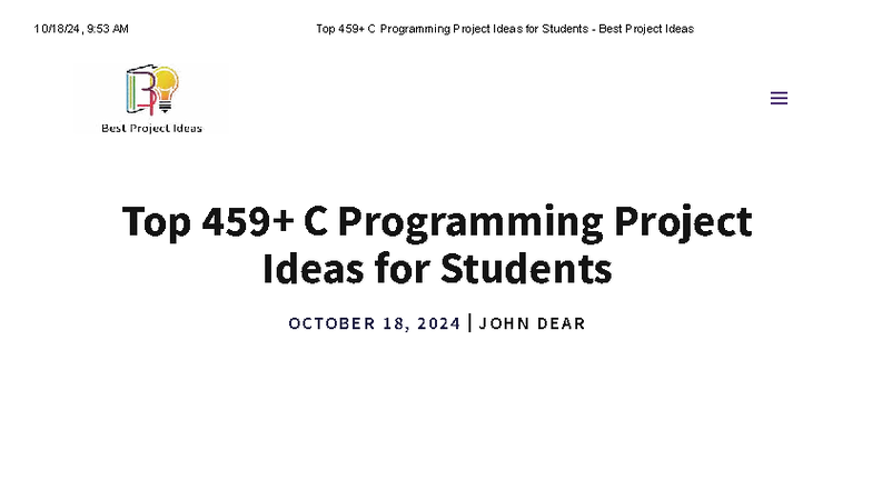 C Programming Project Ideas for Students: A Comprehensive Guide - Studocu