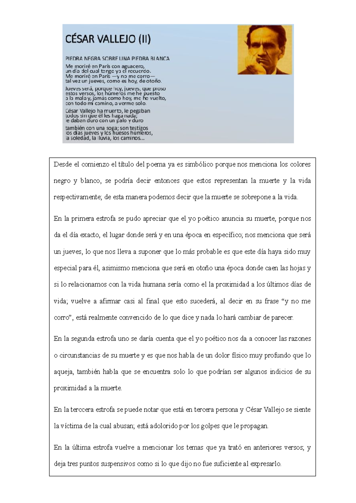 Análisis del Poema "Piedra negra sobre piedra blanca": Temas de Vida y ...