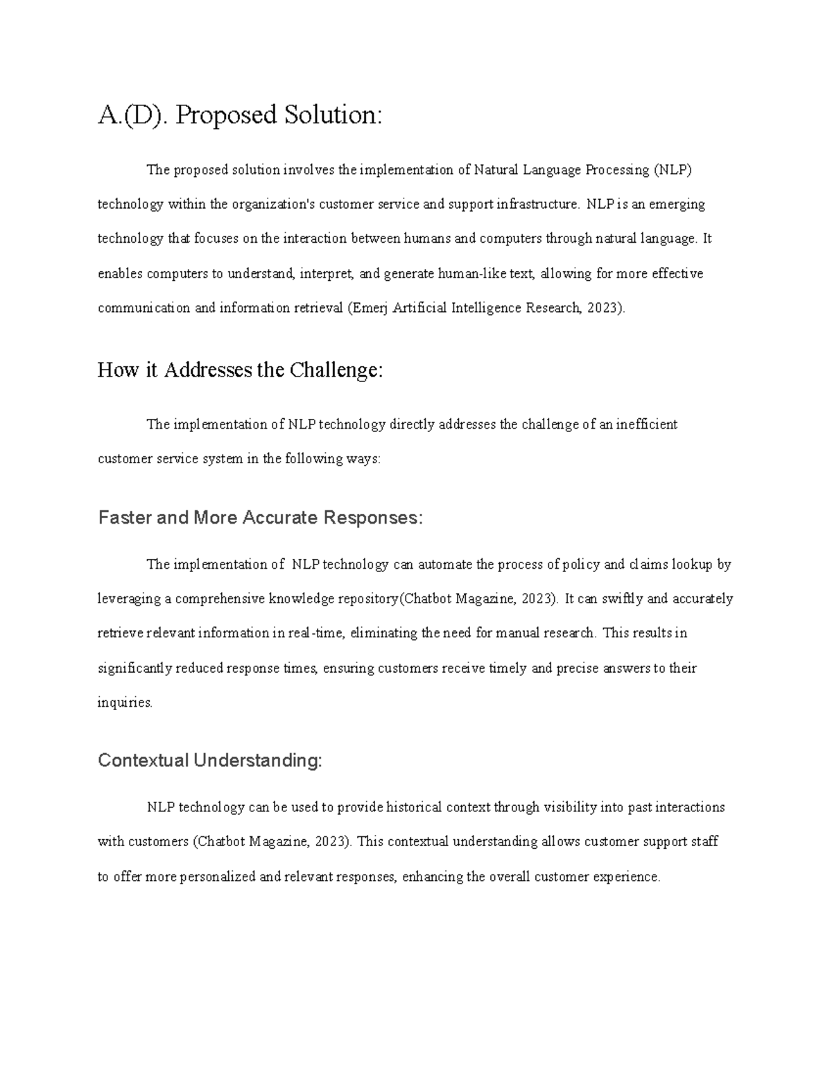 MMT2- Task3 - IT Strategic Solutions (MMT2) - Edit - A.(D). Proposed Solution: The proposed ...