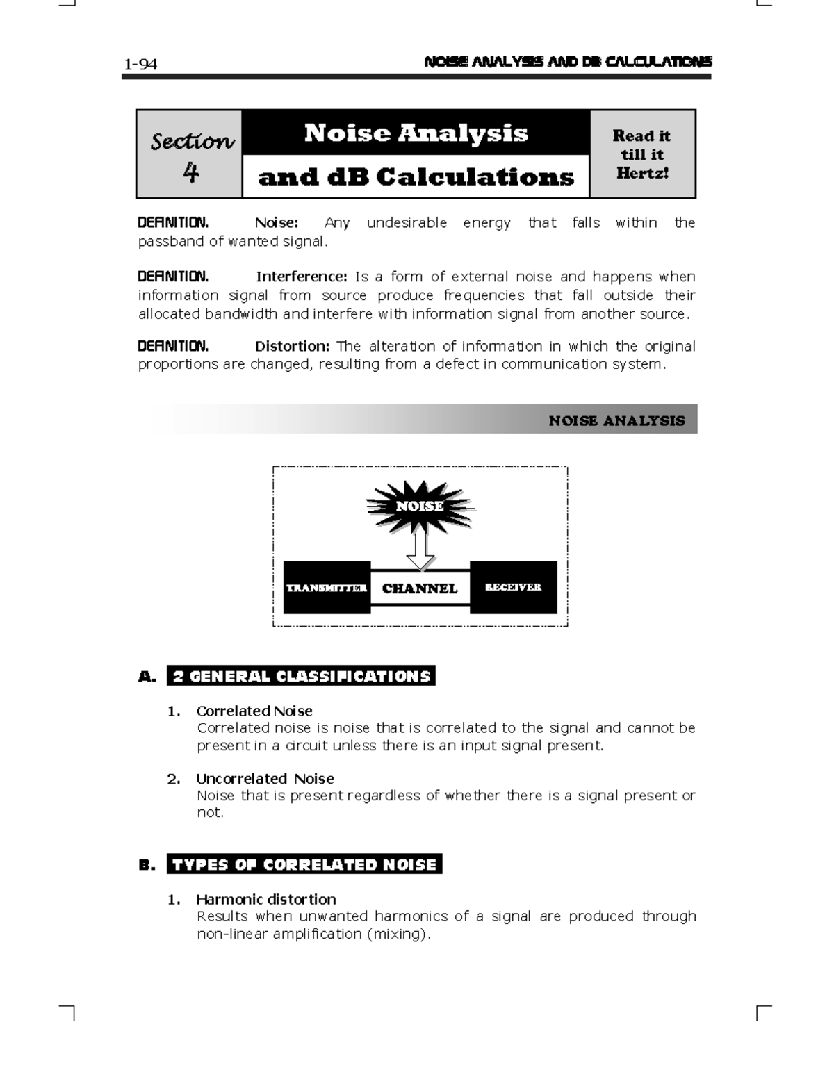 ECE 101 - Noise Analysis and dB Calculations Discussion Notes - Studocu