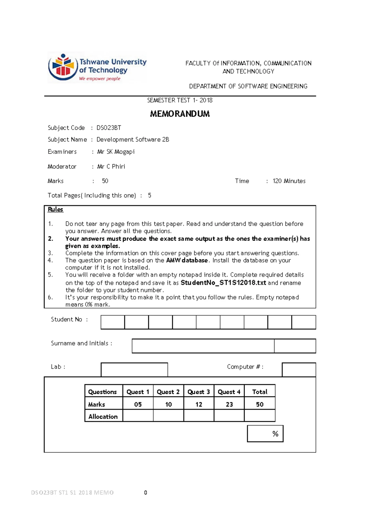 ICT Prospectus 2024: Summary of Information Technology Programs - Studocu
