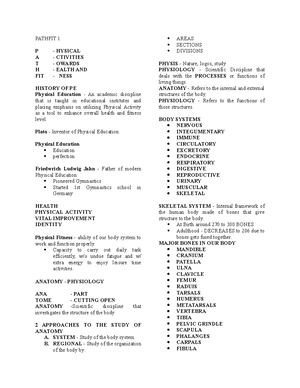 PE note1 - Pathfit4 - Physical Education Is a learning process that ...