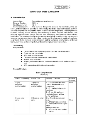 CBC Barista NC II EL 2 - TESDA-OP CO-01-F (Rev.No-03/08/17) COMPETENCY ...