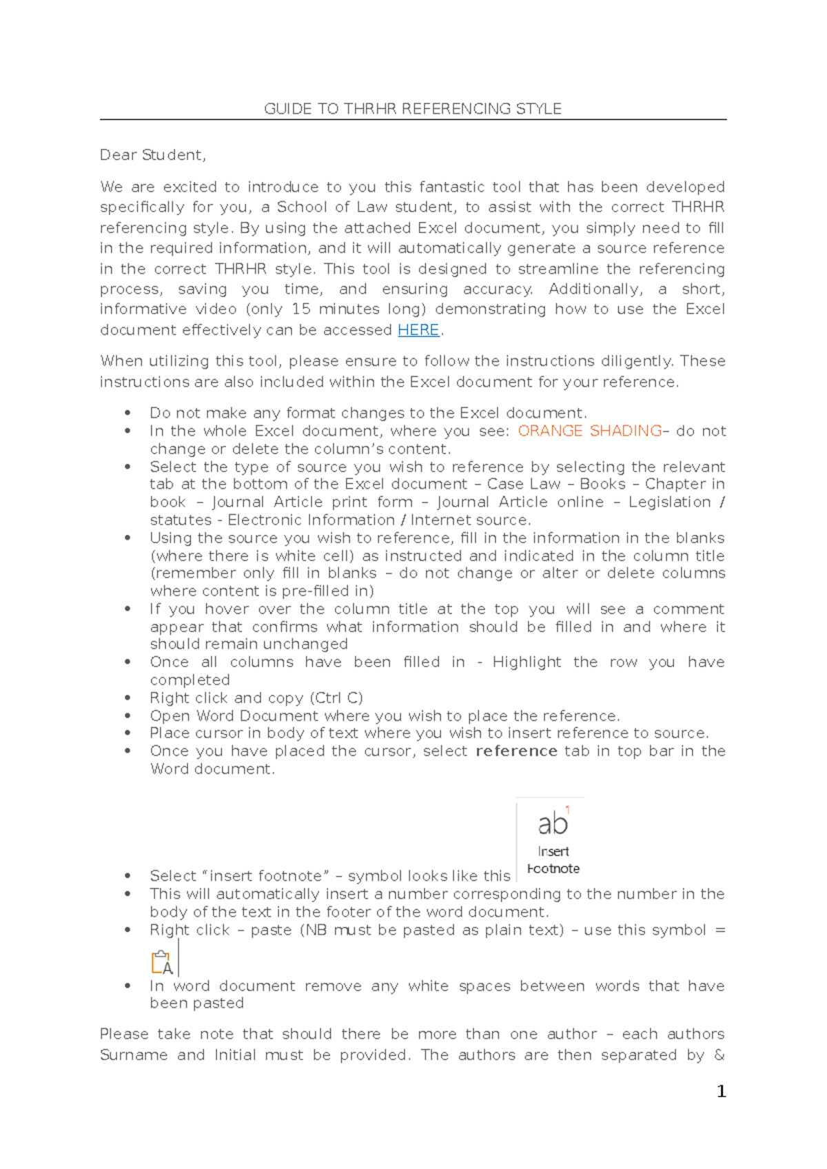 THRHR Referencing Style Guide for Law Students 2025 - Studocu