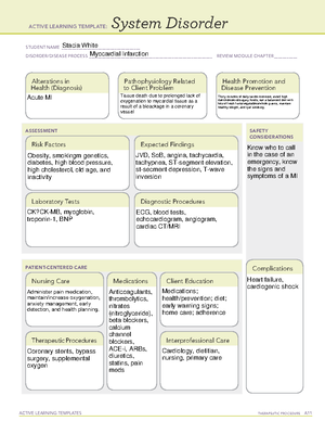 System Disorder Sepsis Template ATI - ACTIVE LEARNING TEMPLATES ...