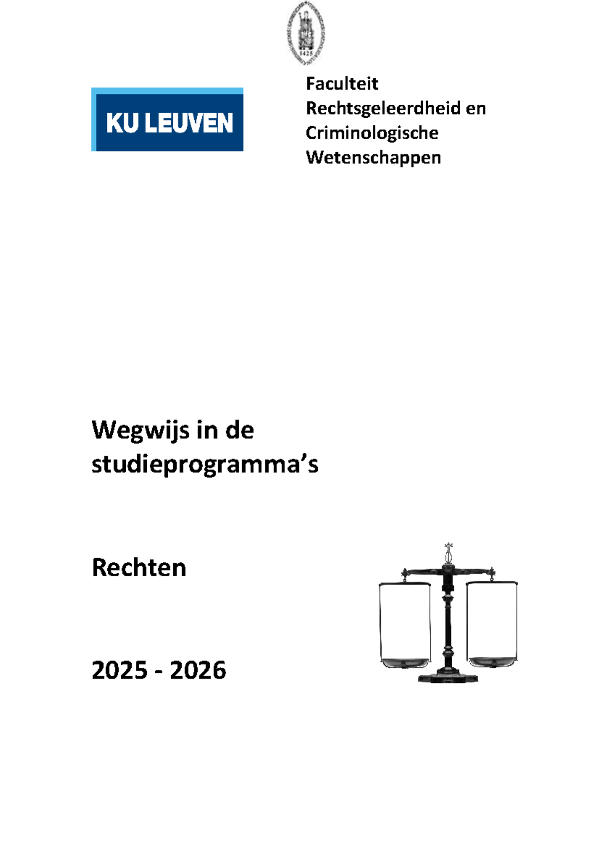 Bachelor in de Rechten 2025-2026: Inhoudsopgave en Opties - Studocu
