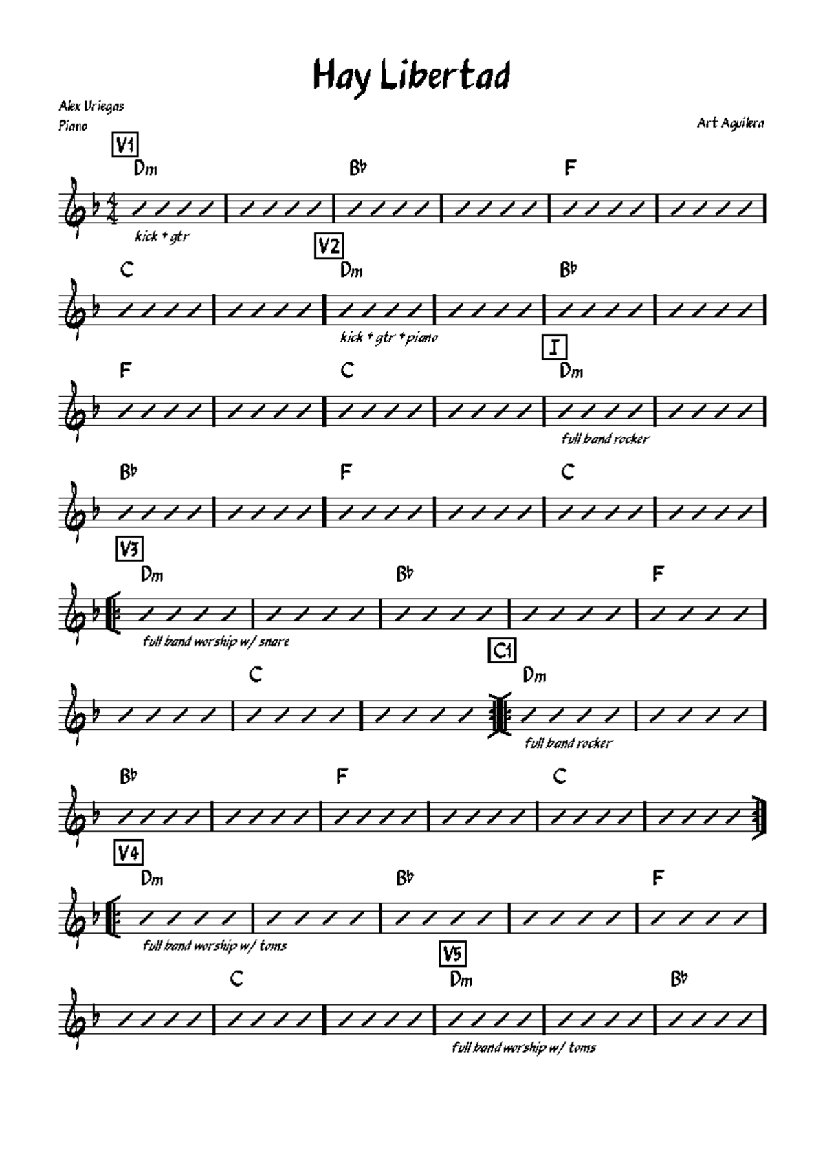 Hay Libertad - Acordes para Piano y Guitarra V1-V5 - Studocu