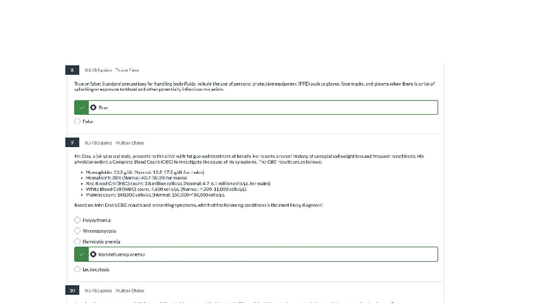 A & P II Lab Quiz - Module 2: True/False & MC Questions - Studocu