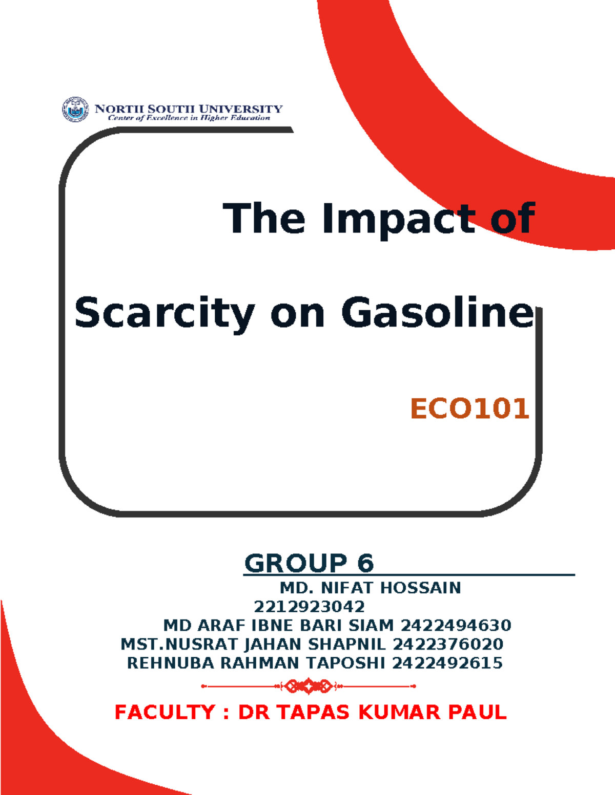 ECO101 - The Impact of Gasoline Scarcity on Distribution in Bangladesh ...