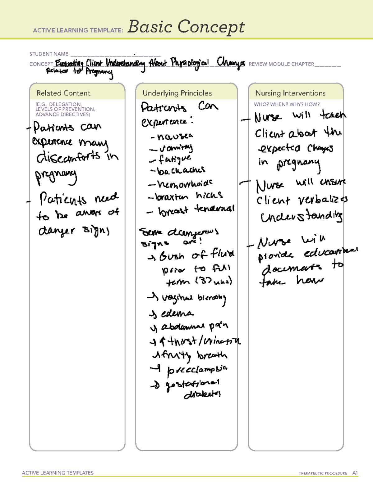 ATI Evaluating Client Understanding of Physiological Changes in Pregnancy - Studocu
