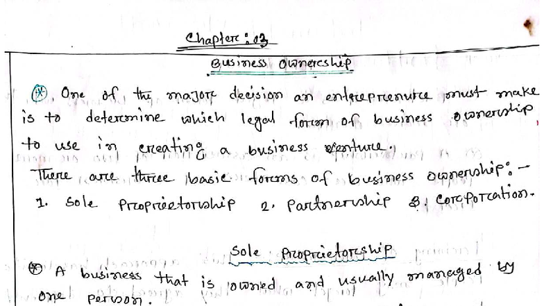 Chapter 03: Business Ownership - Types and Characteristics (BUS 101 ...