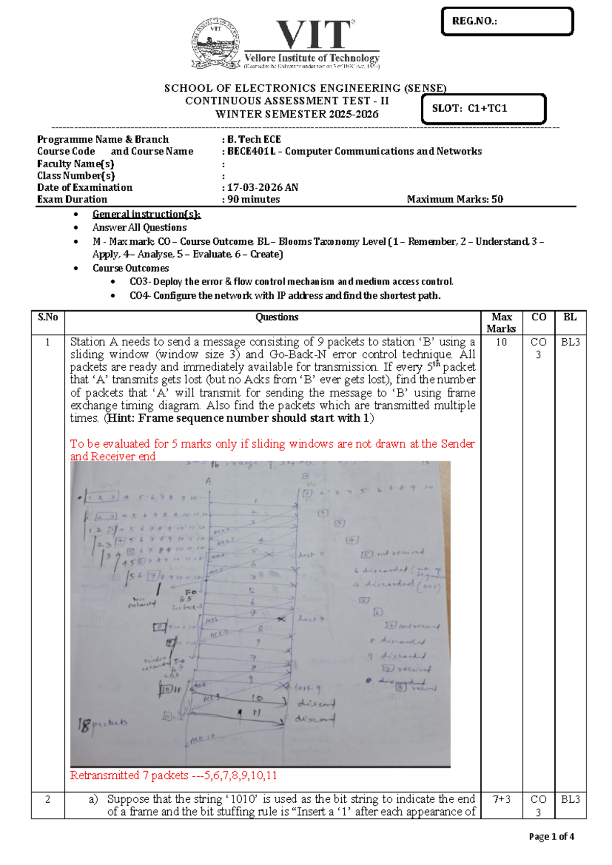 BECE401L CAT II Answer Key - Computer Communications & Networks - Studocu