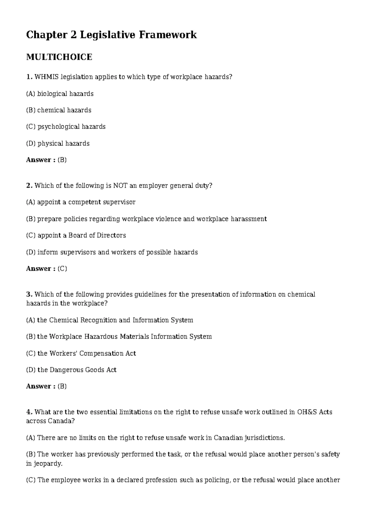 Chapter 9 Training - test questions and answers - : s: e: Chapter 9 ...