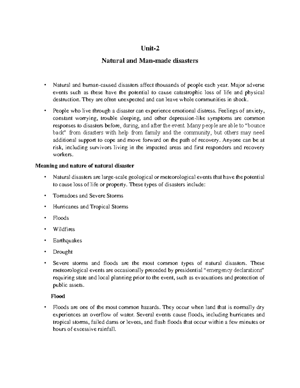 Disaster Management Case Study: Natural & Man-Made Disasters - Studocu