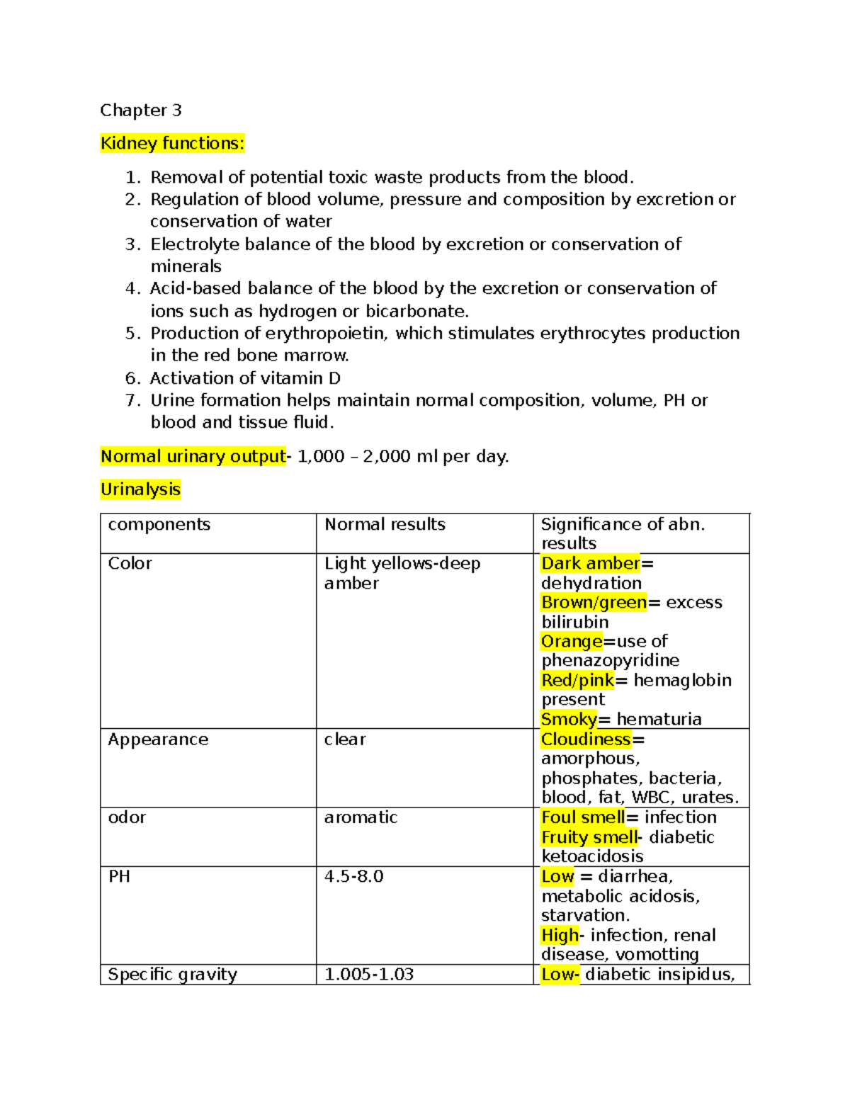 Medsurg Chapter 36: Kidney Functions and Urinary System Overview - Studocu