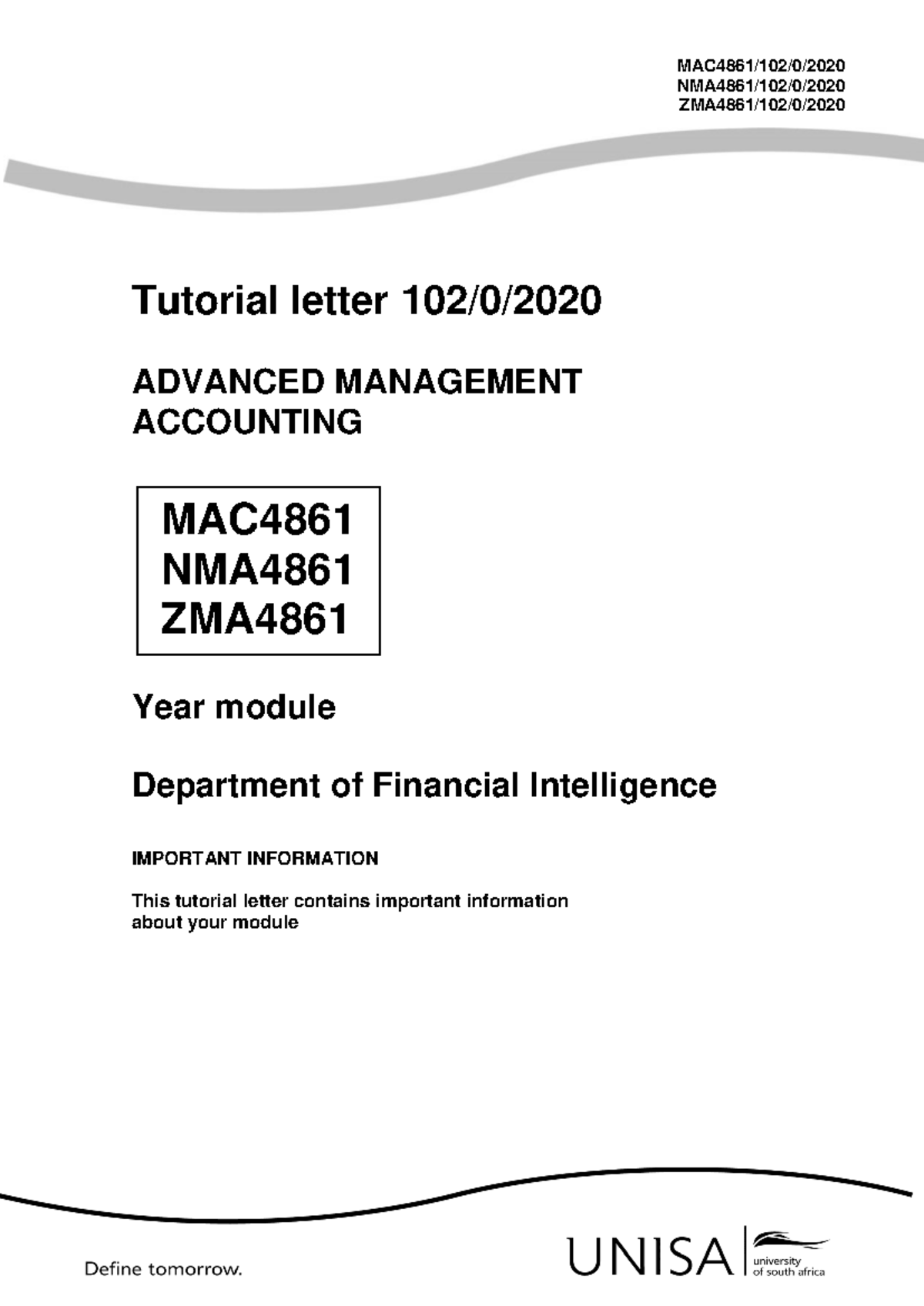 102 2020 0 MAC4861 - UNISA - MAC4861/102/0/ NMA4861/102/0/ ZMA4861/102 ...