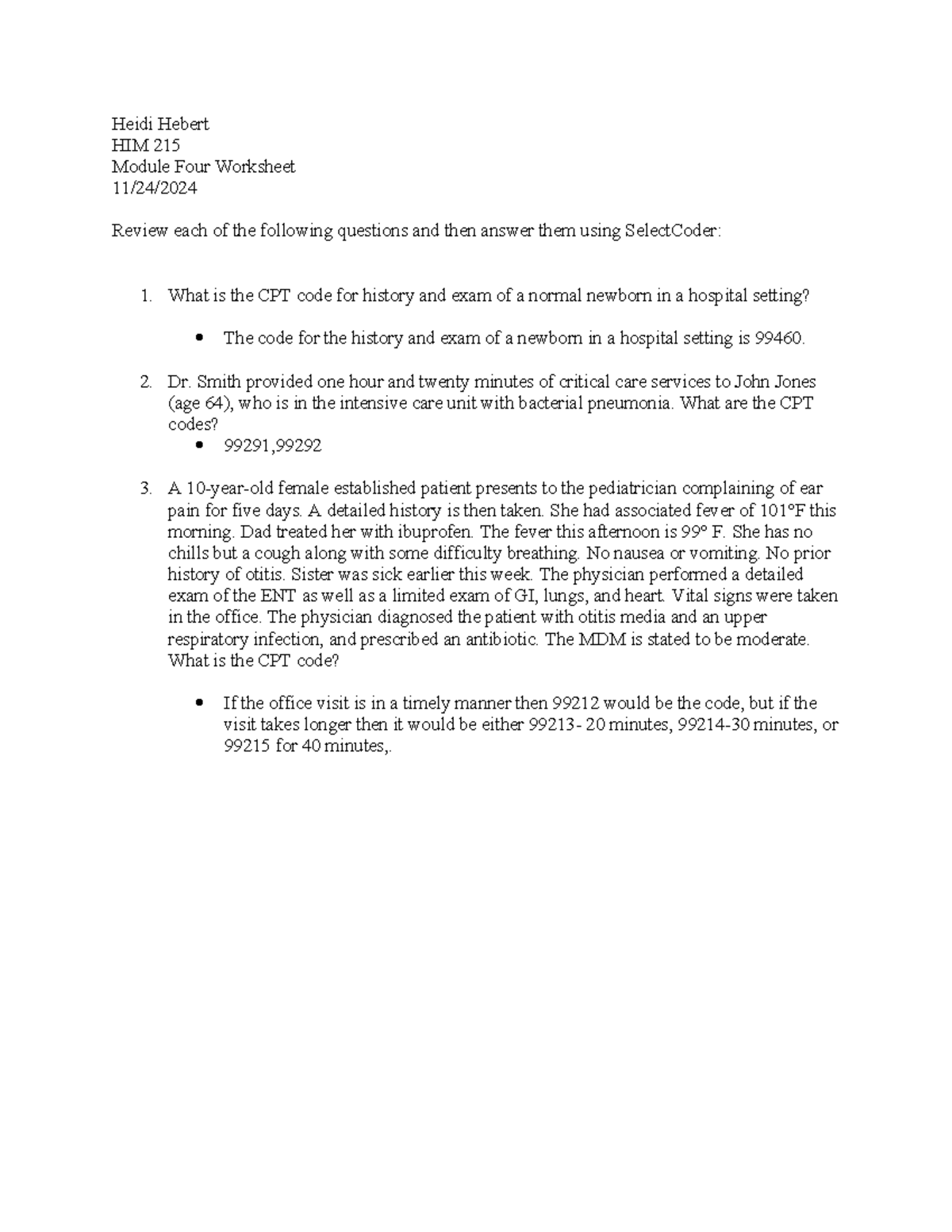 HIM 215 Module Four Worksheet Questions and Answers - Studocu