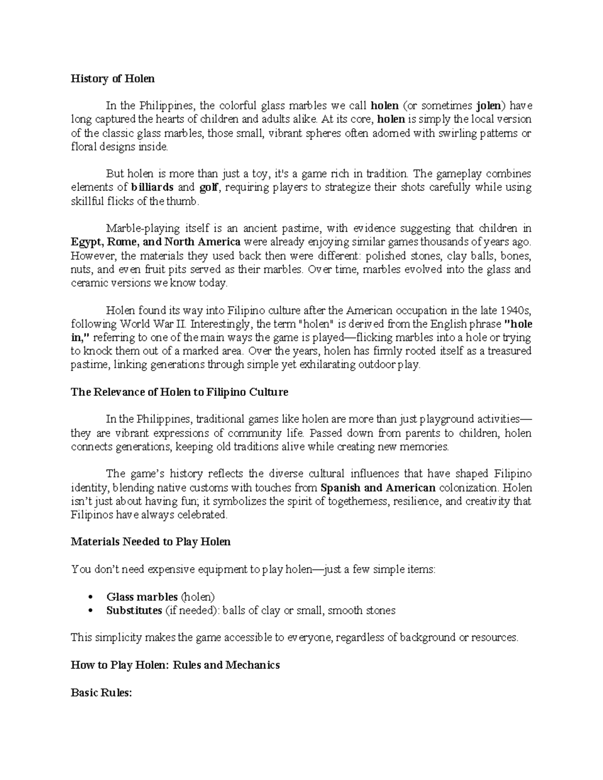 Holen: A Cultural and Historical Overview of Filipino Glass Marbles ...