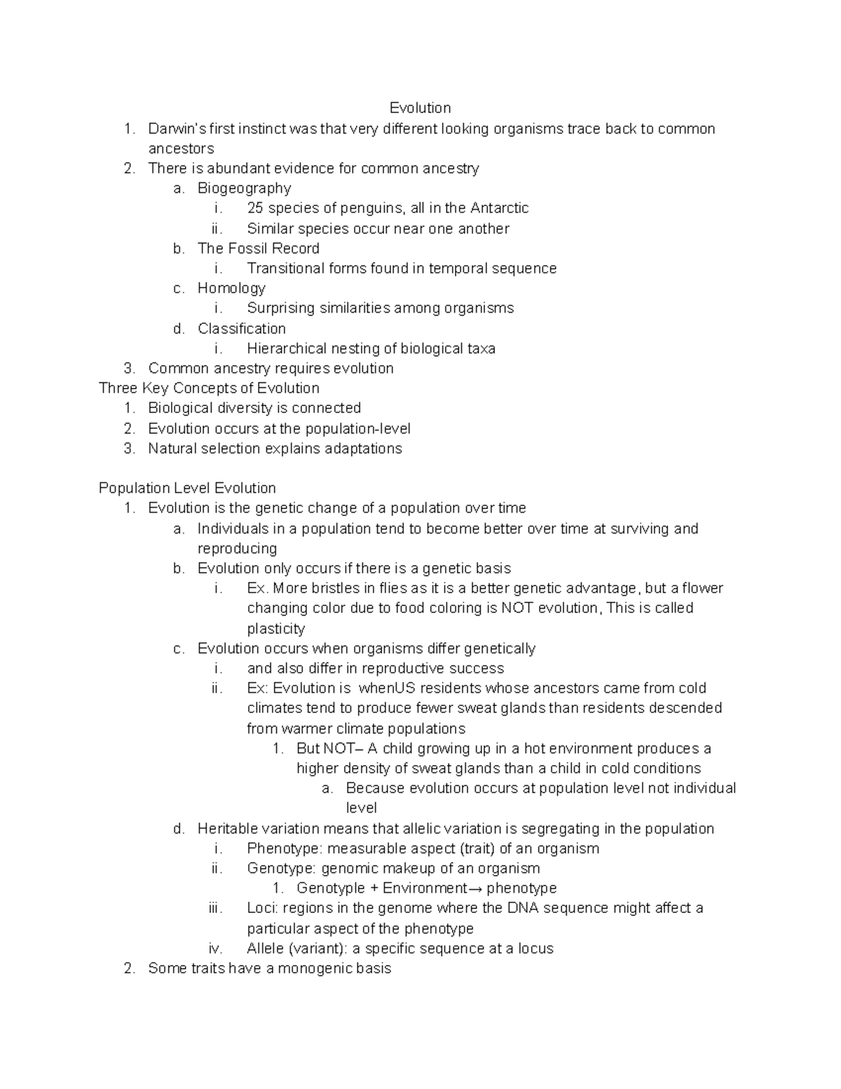 Bio 152 Lecture Notes: Evolution, Common Ancestry & Population Genetics ...