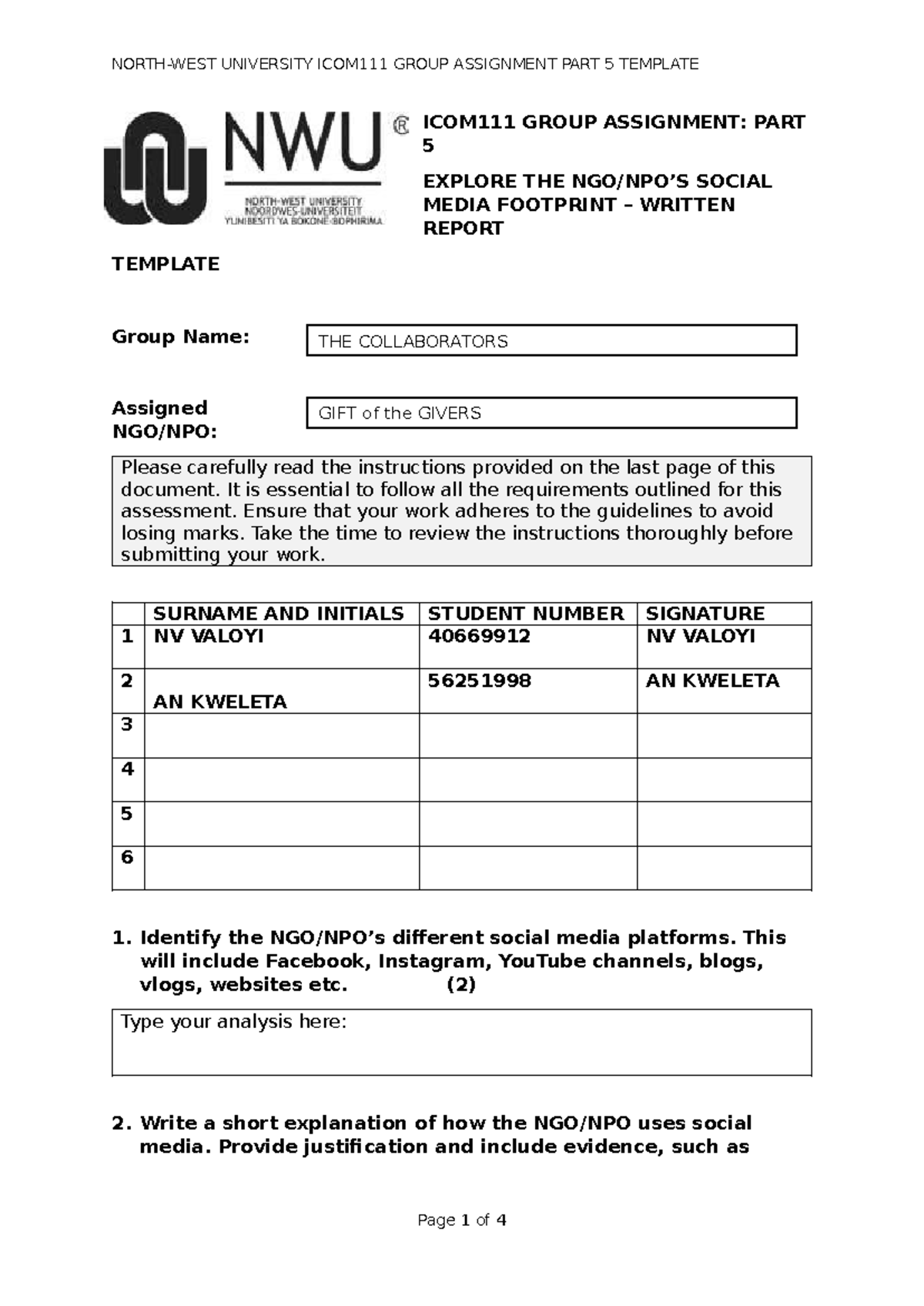 ICOM111 2026 Group Assignment: Social Media Footprint Report Template ...