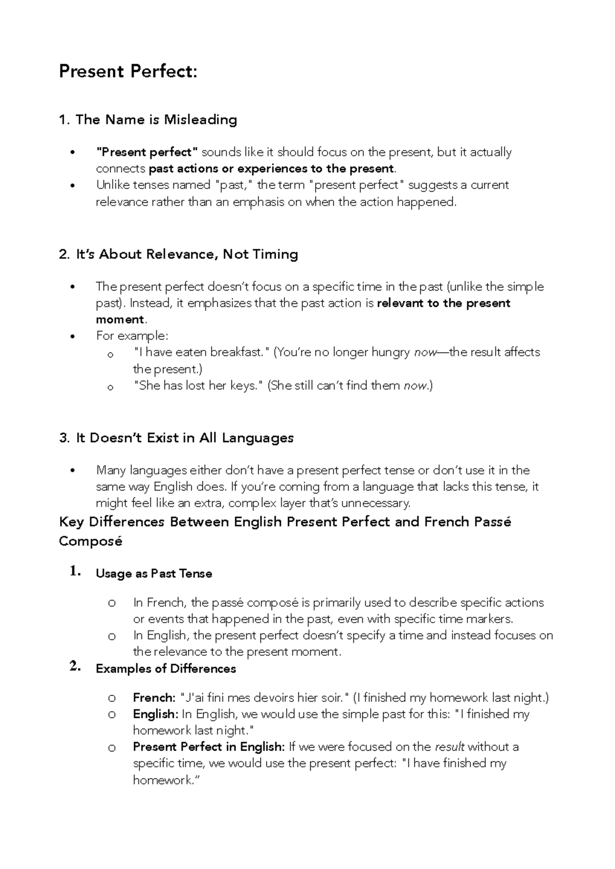 The Perfect Tenses: Understanding Present, Past, and Future Forms - Studocu