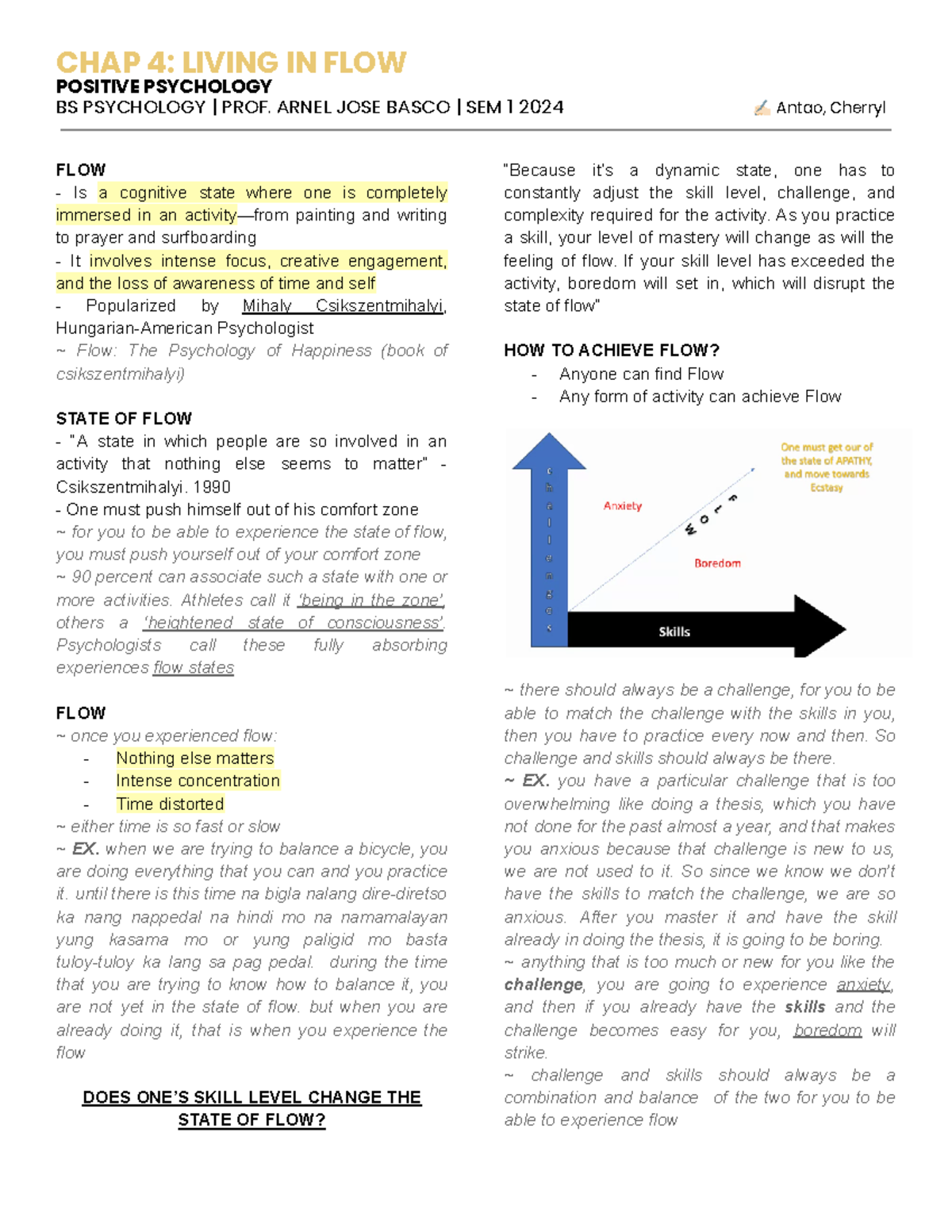 Pospsy-CHAP-4 -FLOW - thsi is one of the most effective reviewer - CHAP ...