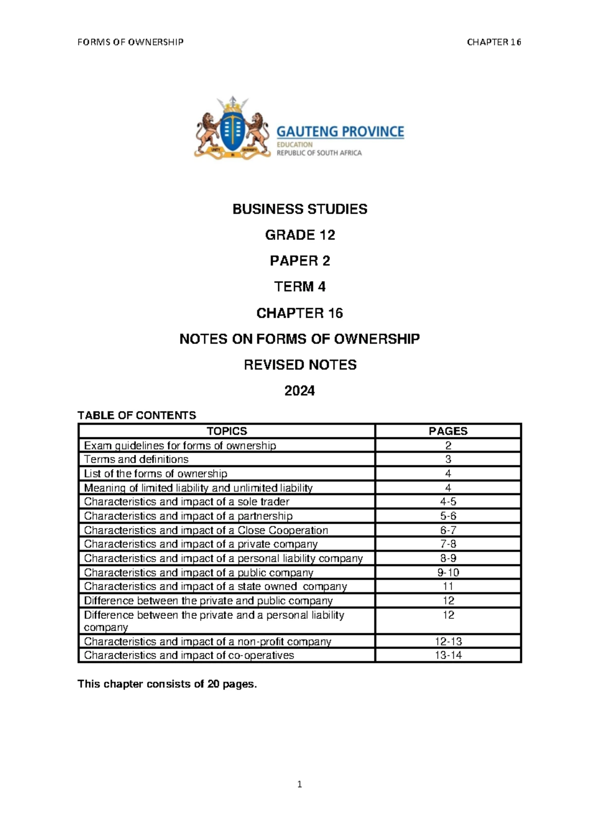 Business Studies Grade 10 TERM 1-4 Teacher Guide & Activity Booklet ...