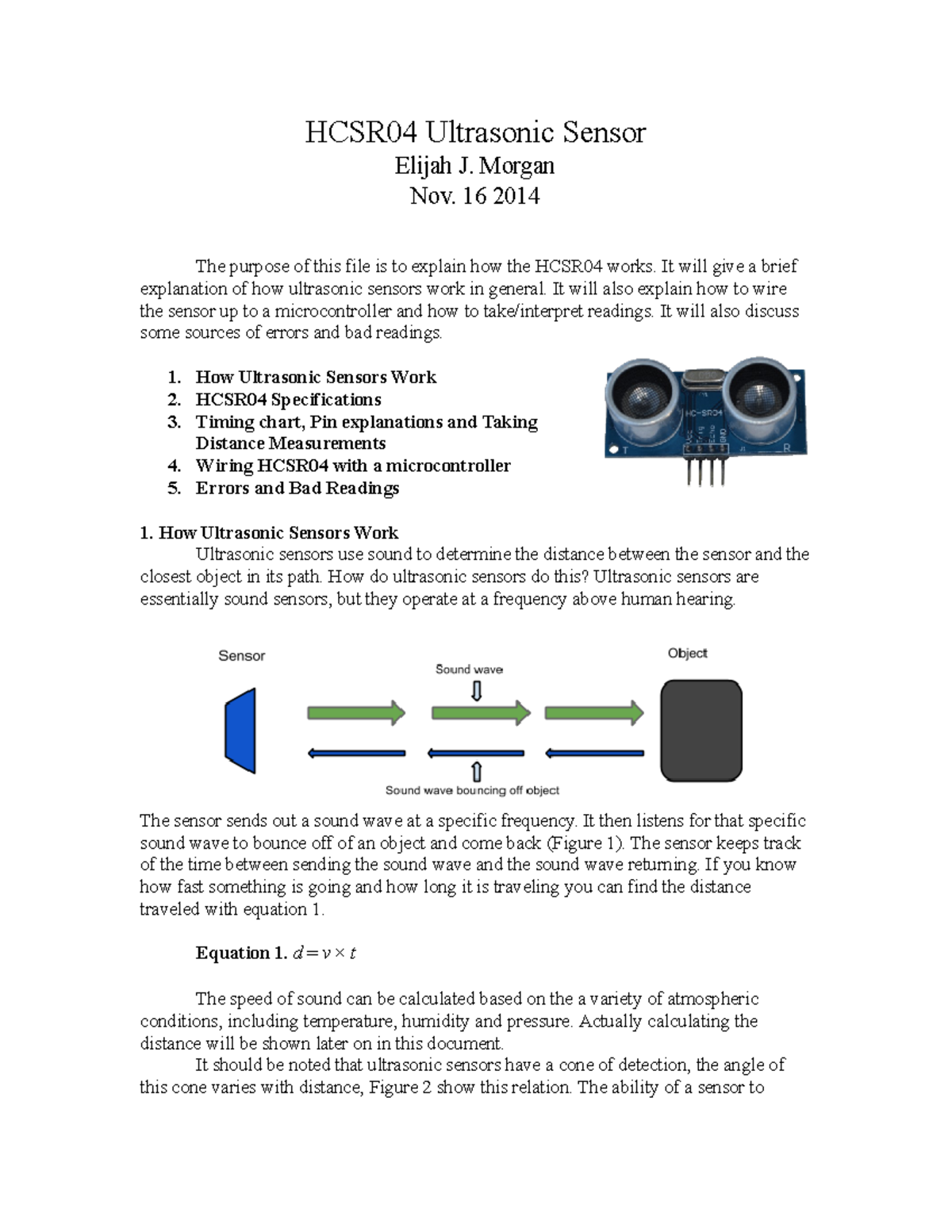 HCSR04 Ultrasonic Sensor Overview & Wiring Guide for Projects - Studocu