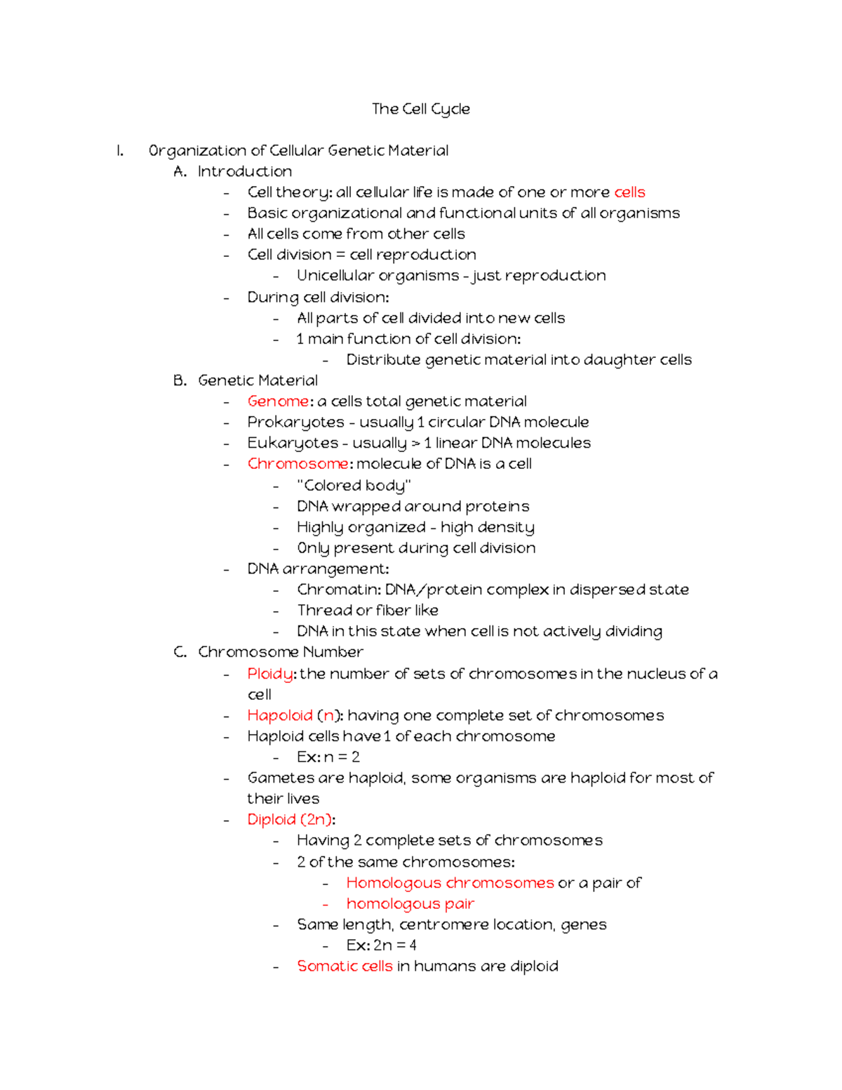 Topic 10 - Chapter 10 Review: The Cell Cycle and Genetic Material - Studocu