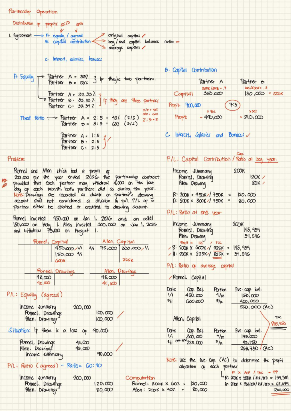 Lecture on Partnership Operations: Profit Distribution & Capital ...