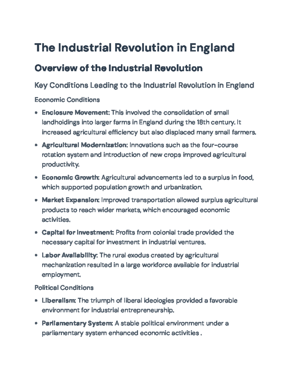 Industrial Revolution in England: Economic, Political & Social Dynamics ...