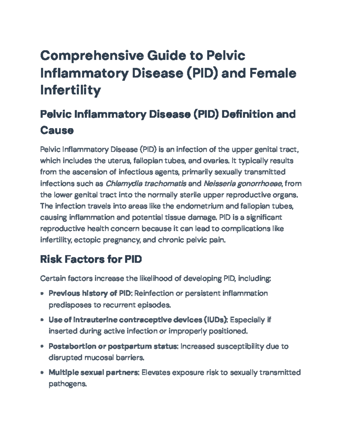Comprehensive Guide to PID and Female Infertility Management (PID 101 ...