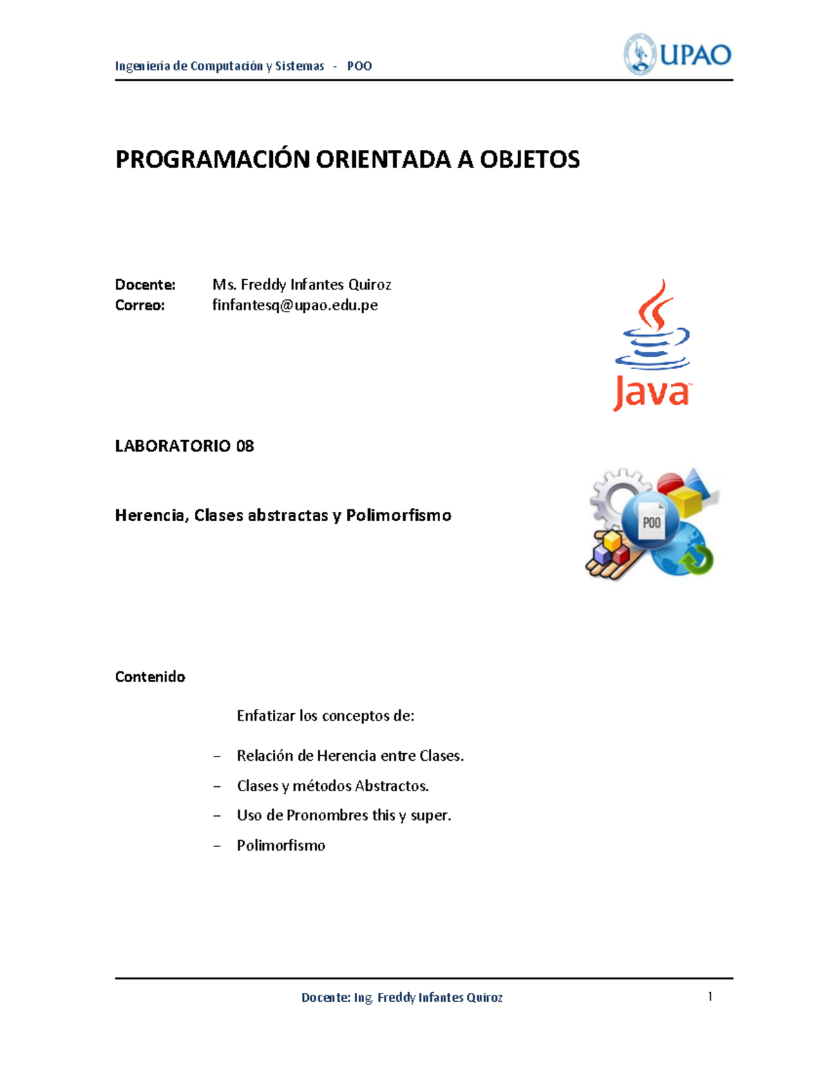 Lab08 Repaso-3 - Ejercicio de practica de POO - PROGRAMACIÓN ORIENTADA ...