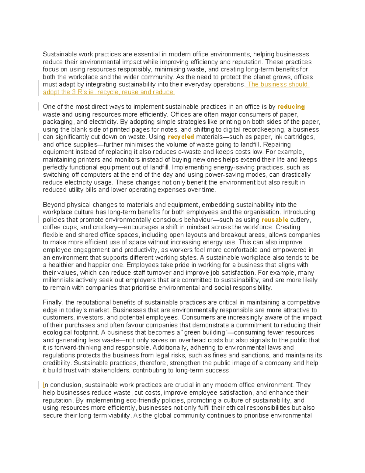 Sustainable Work Practices: Essential Strategies for Modern Offices (BV ...