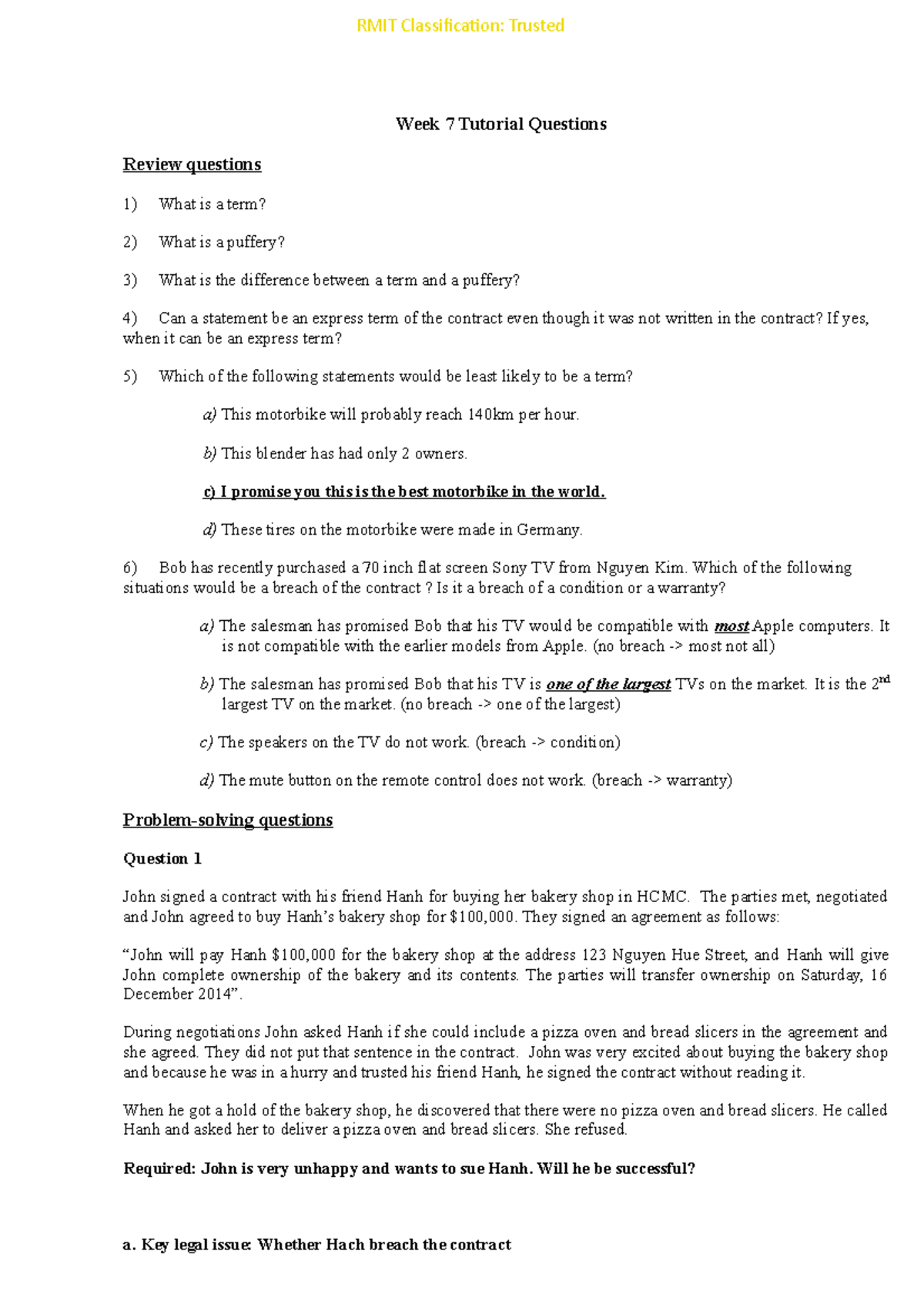 Week 7 Tutorial Questions - Week 7 Tutorial Questions Review questions ...