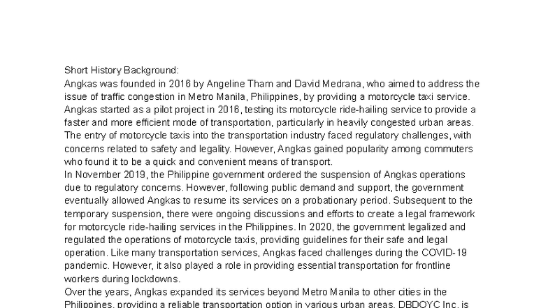 Angkas Case Study: History, Challenges, and Opportunities (251103 ...