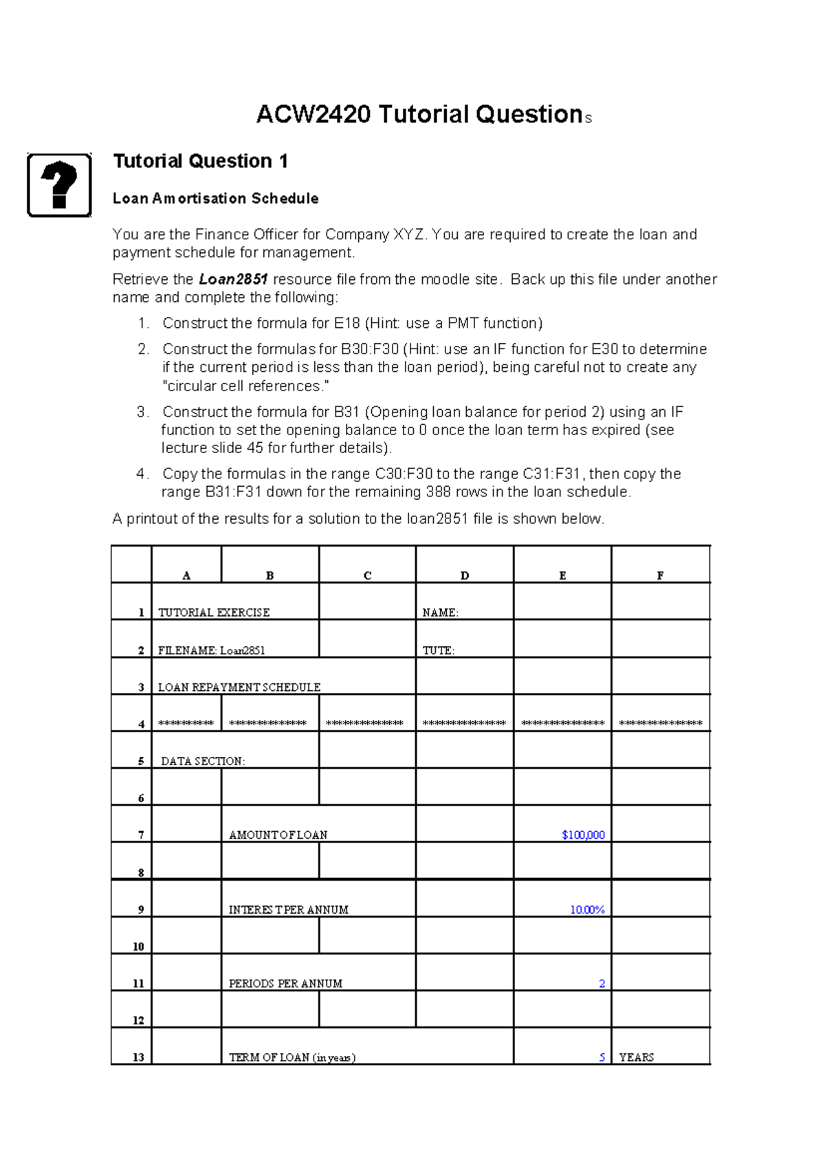 3 Excel Q IF PMT Vlookup - tutorial meterails - ACW2420 Tutorial ...