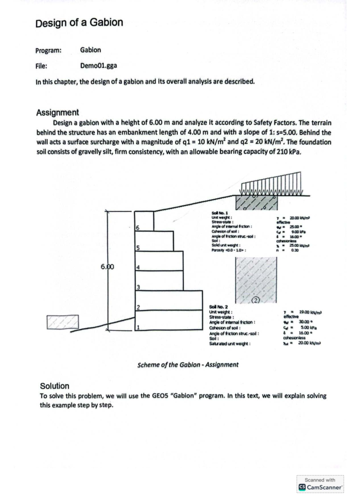 Activity 3: Gabion Design Analysis Using GEO5 Program - Studocu