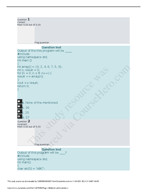 Calimpon Computer Programming 2 Midterm Examination - Name: Luiz ...