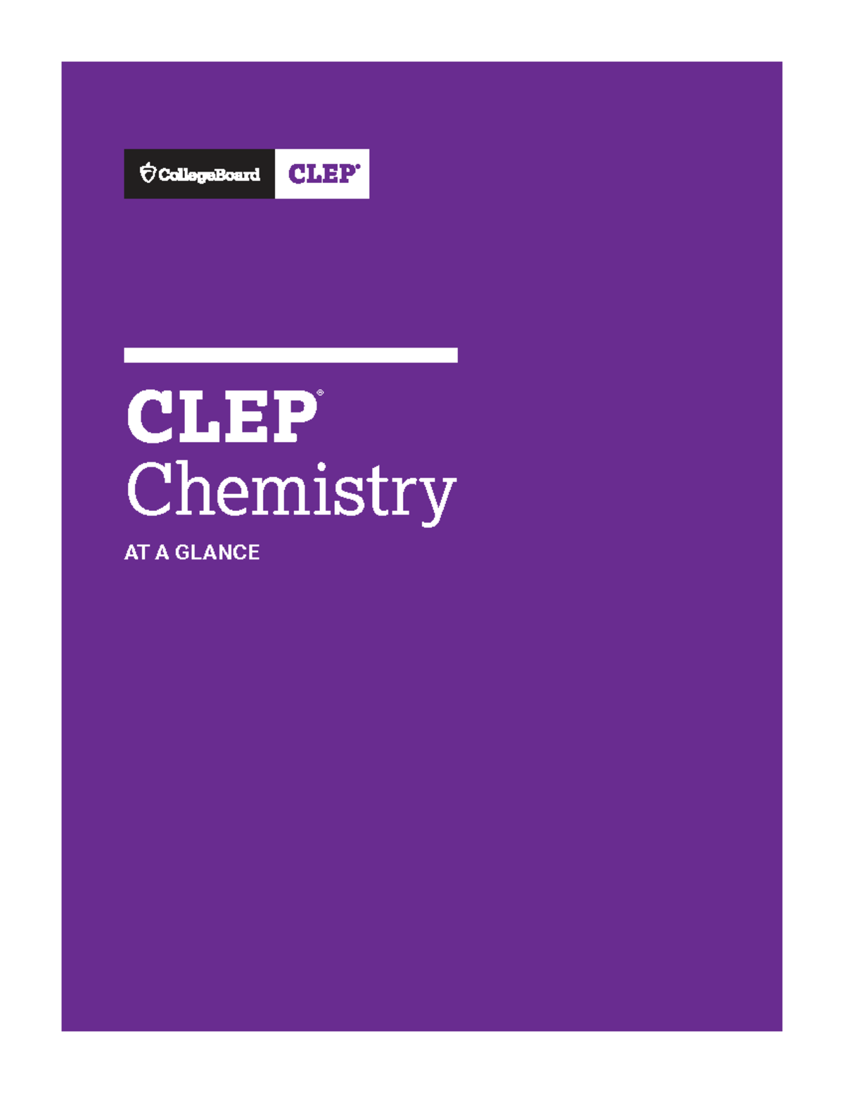 Clep exam fact sheet chemistry - CLEP ####### ® Chemistry AT A GLANCE ...