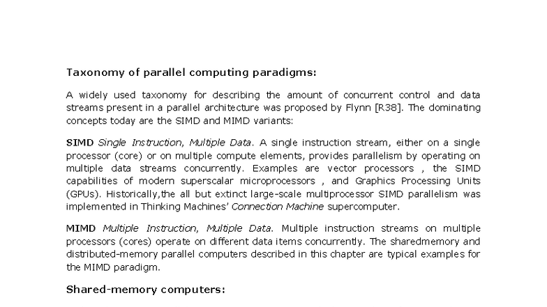 Taxonomy of Parallel Computing Paradigms - HPC UNIT 3 Notes - Studocu