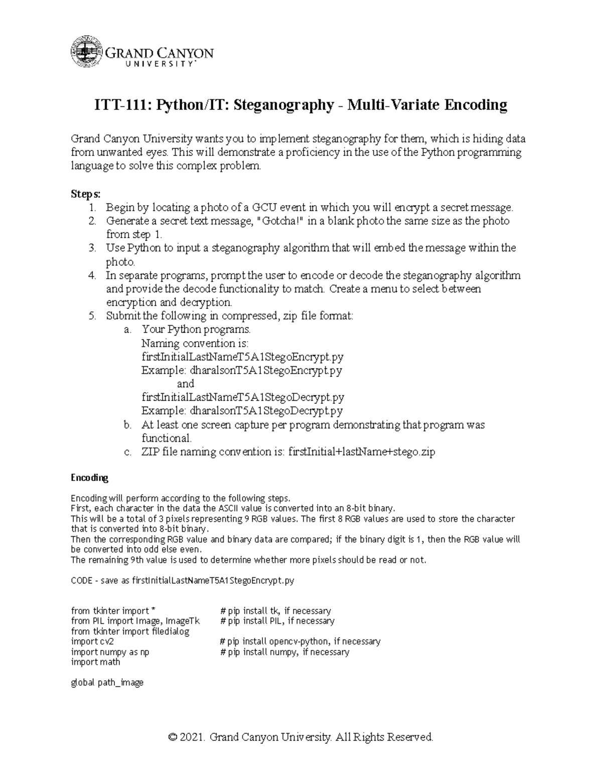 ITT-111-RS-Python IT-Steganography-Multi-Variate Encoding - ITT-111: Python/IT: Steganography ...