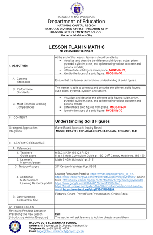 Lesson 1 THE 4 MS OF Operations - THE 4M’S OF OPERATIONS 4M’s of ...