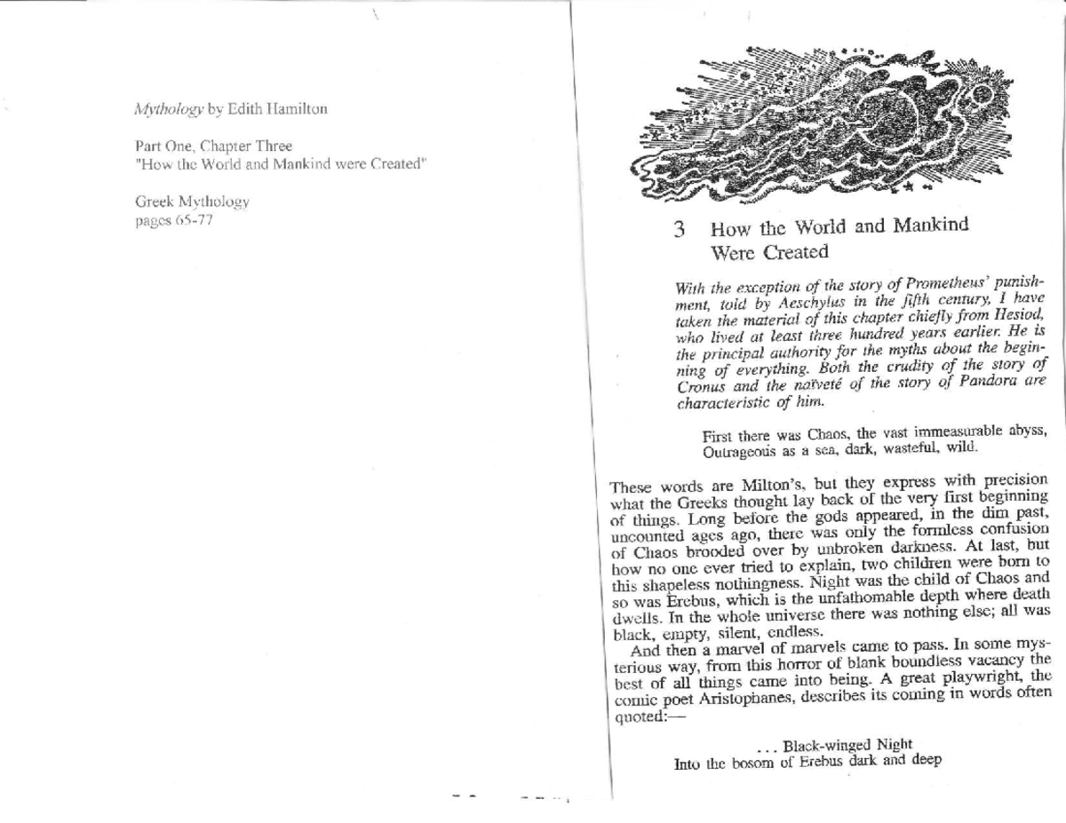 Course Code: ENG101 Midterm Exam Study Guide and Key Topics - Mythology ...