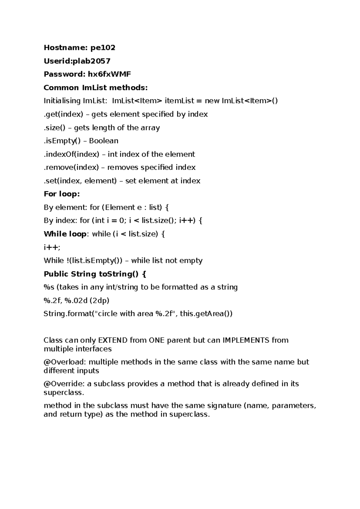 CS2030 PA1 Cheat Sheet - Summary of Programming Methodology II - Studocu
