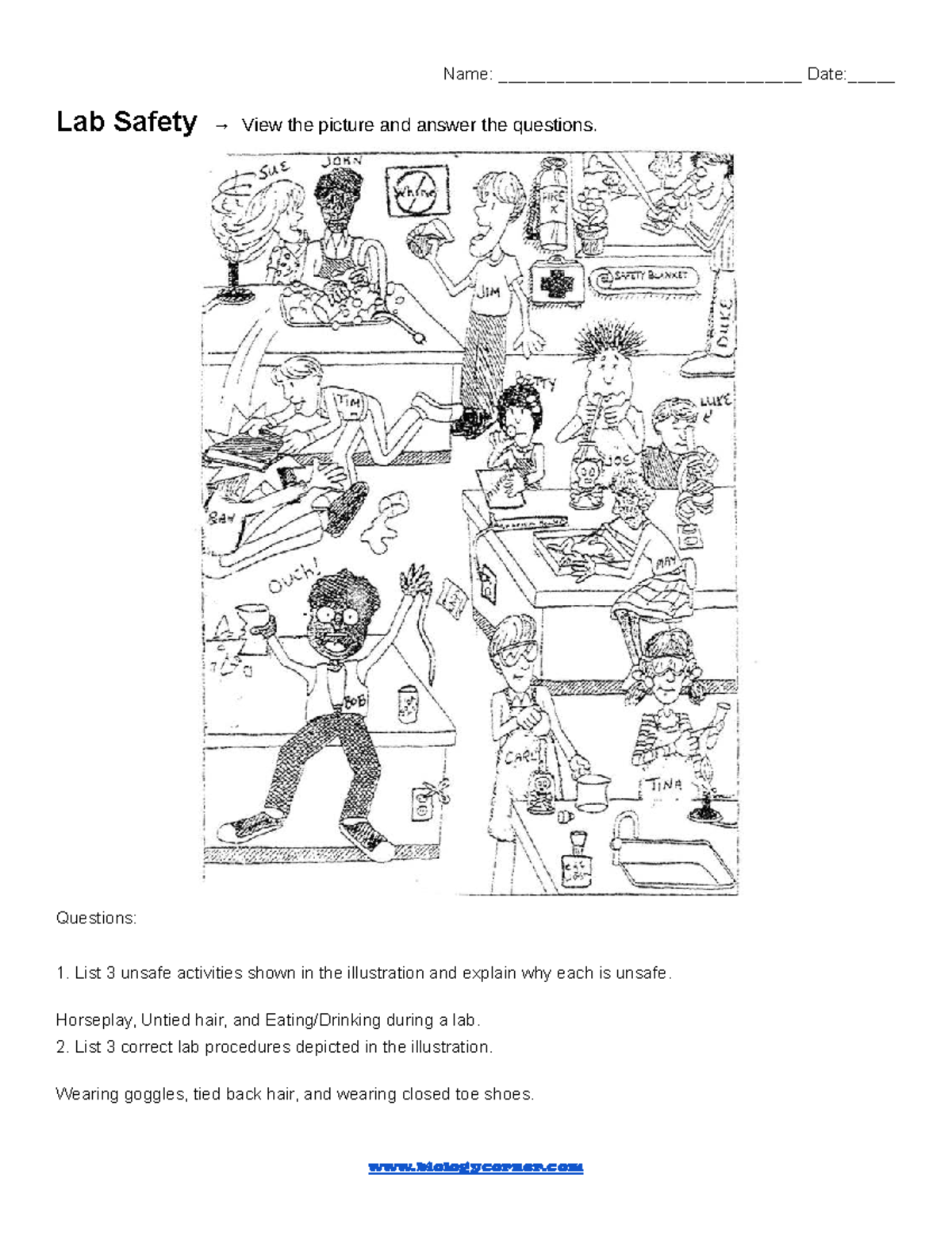 Lab Safety Guidelines: Analyzing Unsafe Practices in the Lab - Studocu