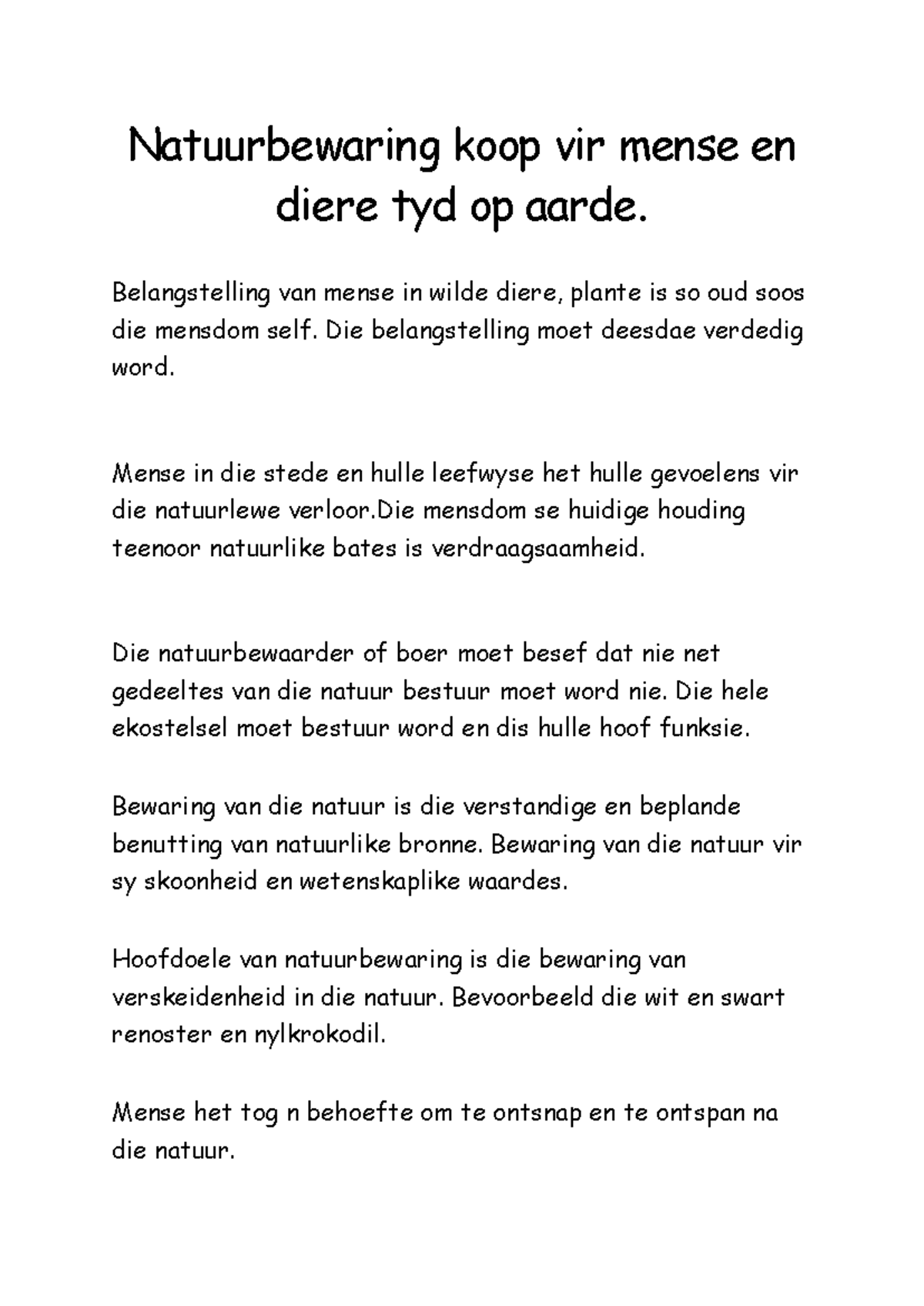 Natuurbewaring: Die Belang van Natuurlike Hulpbronne en Ekosisteme ...