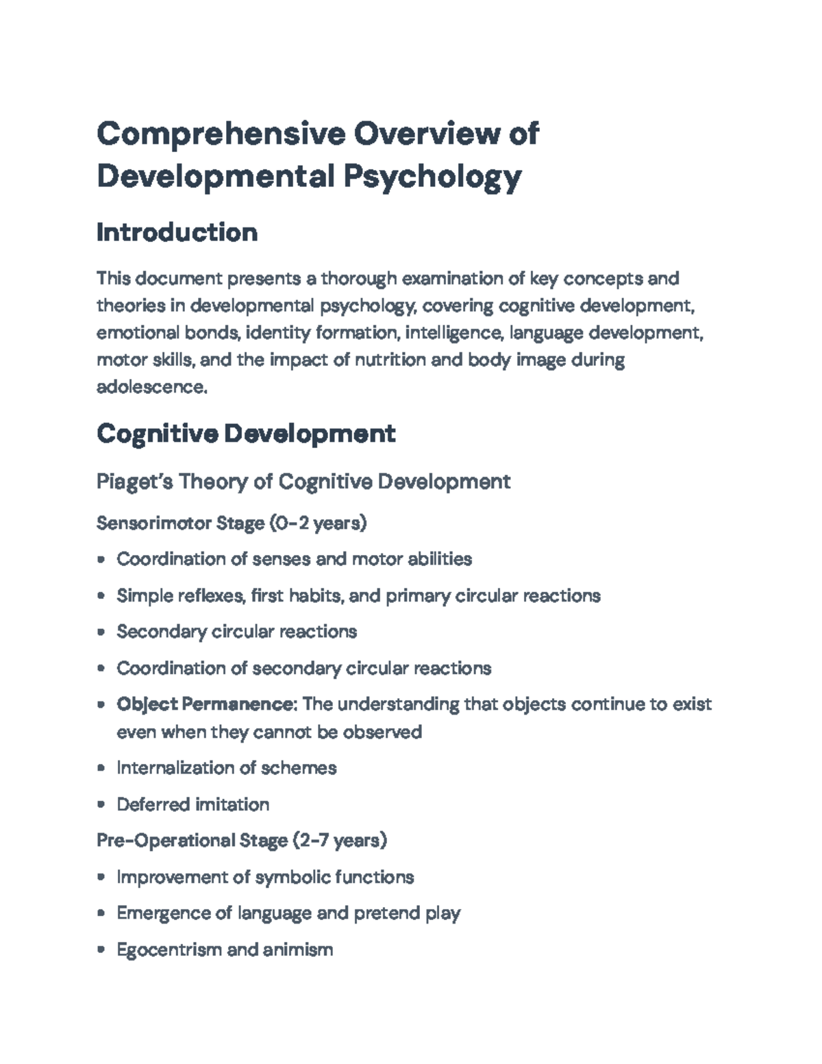 Developmental Psychology Overview: Key Concepts and Theories ...