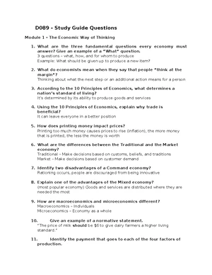 Economics - Study Notes, Assignments & Exams - Studocu